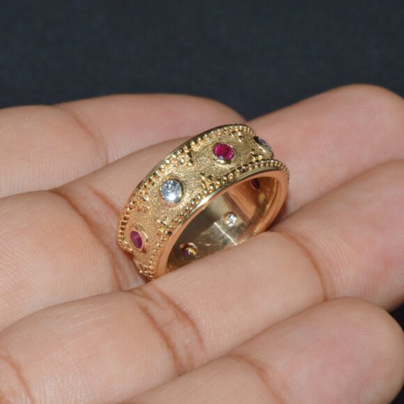 ExoticGoldJewelry | Jewelry | Gorgeous Natural Diamond Ruby 8k Solid ...